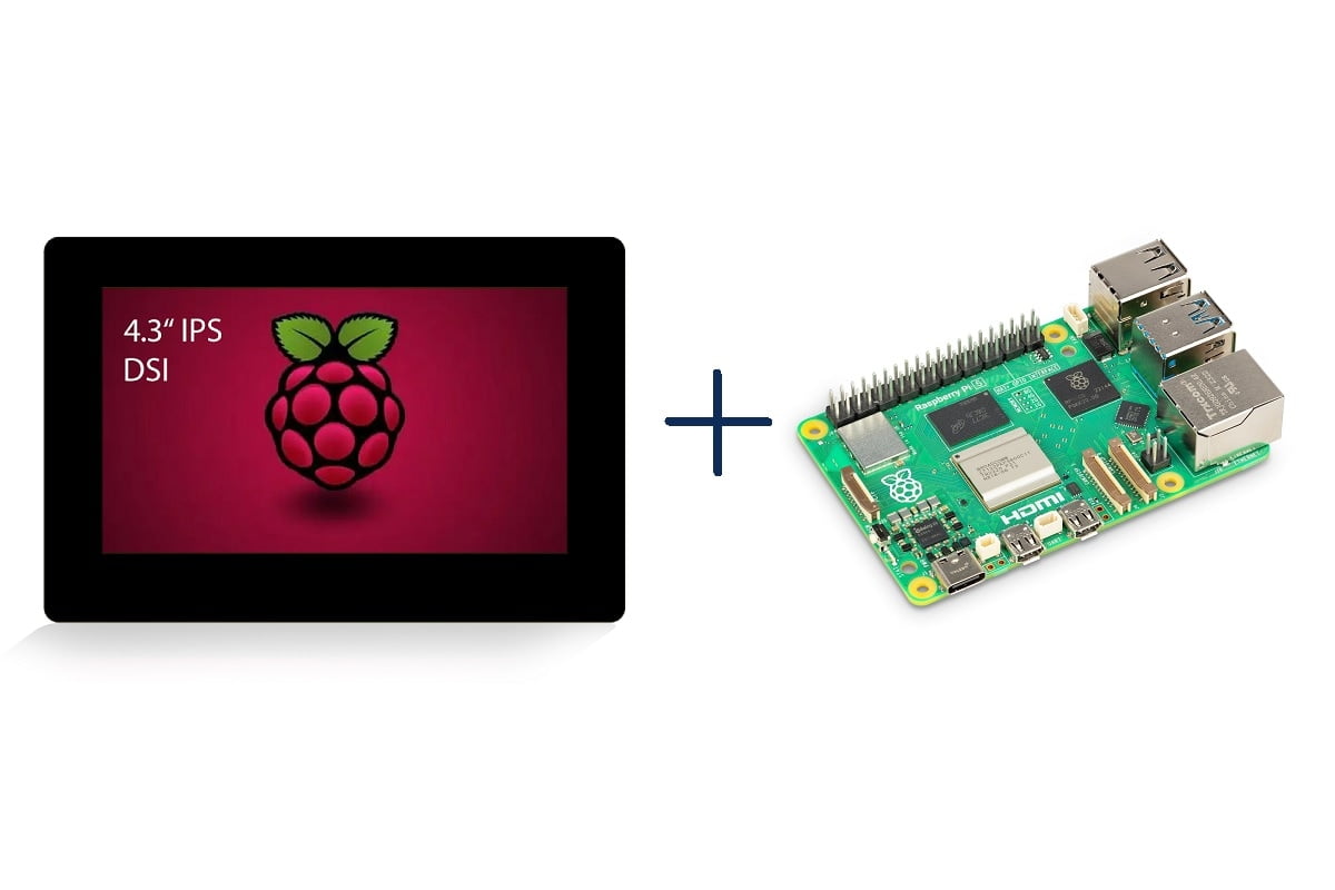 4.3" DSI Touch Display Kit with Raspberry Pi 5 (8GB)